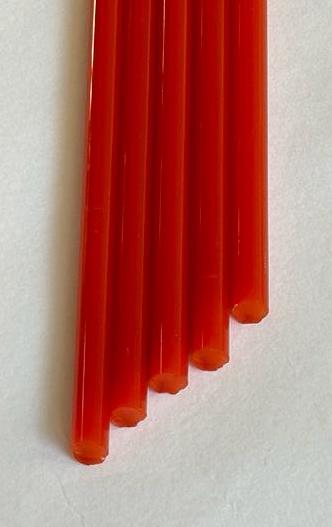 Borosilicate Opaque Orange(4) 7mm Rod